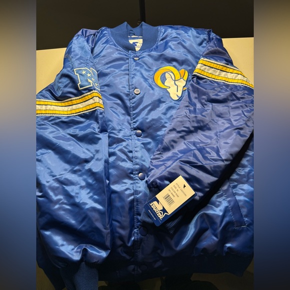 STARTER | Jackets & Coats | Starter Blue And Yellow Satin Jacket | Poshmark